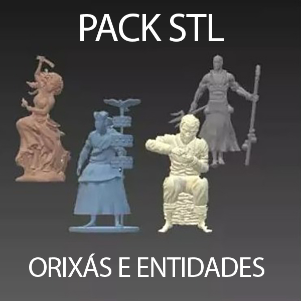 Pack de Arquivos STL para Impressão 3D - Imagens de Orixás e Entida...