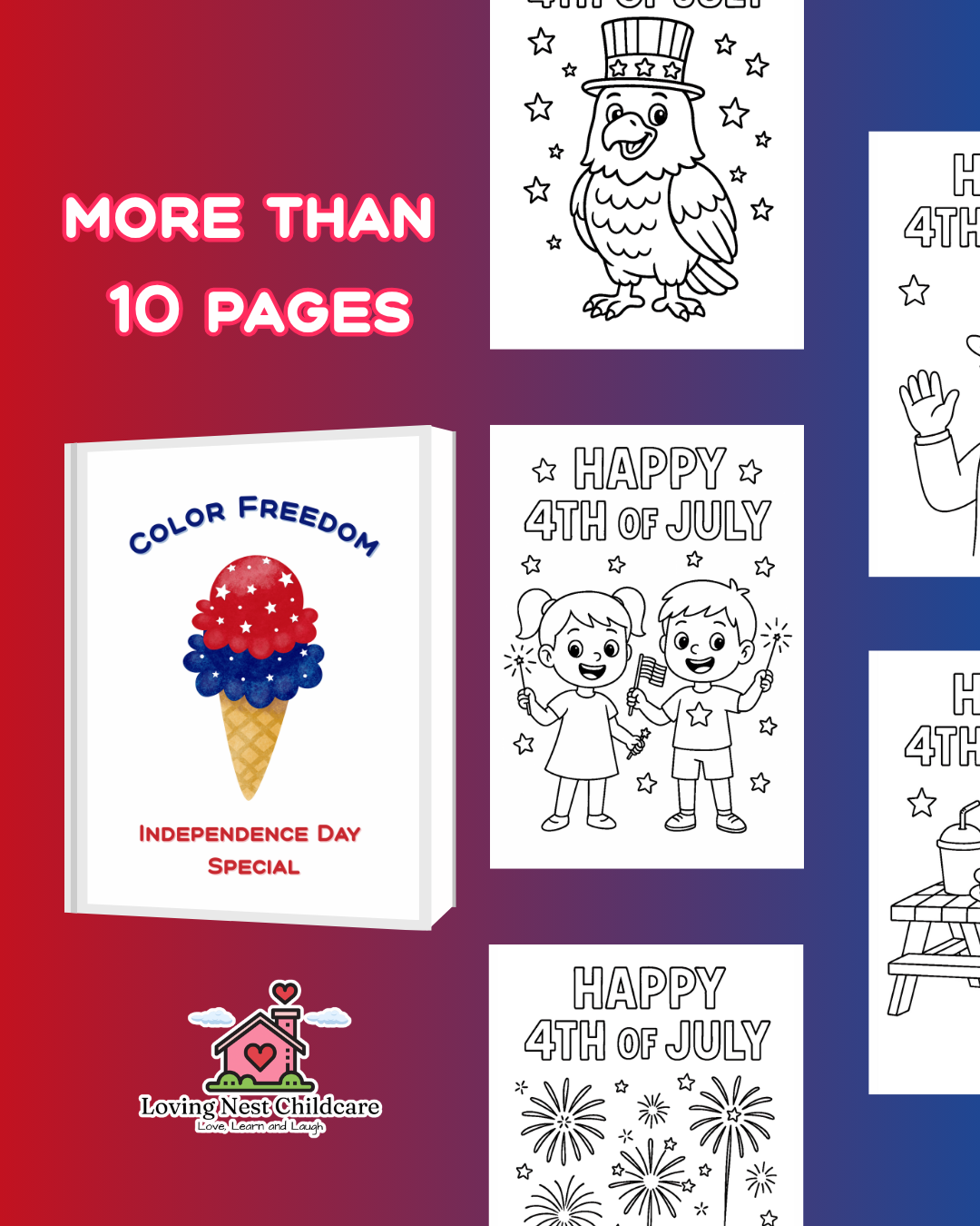 Celebrate the 4th of July! Patriotic Coloring Book - Loving Nest Ch...