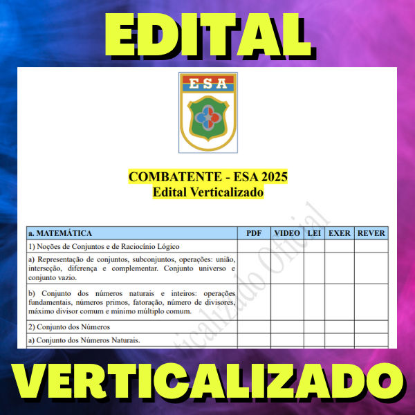 SARGENTO COMBATENTE - ESA 2025 - edital verticalizado - Edital Ver...