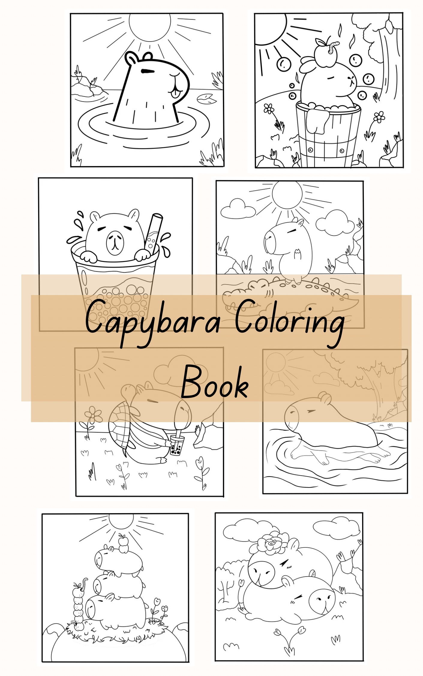 Capybara Coloring Adventure – Relax & Create with the World’s C...