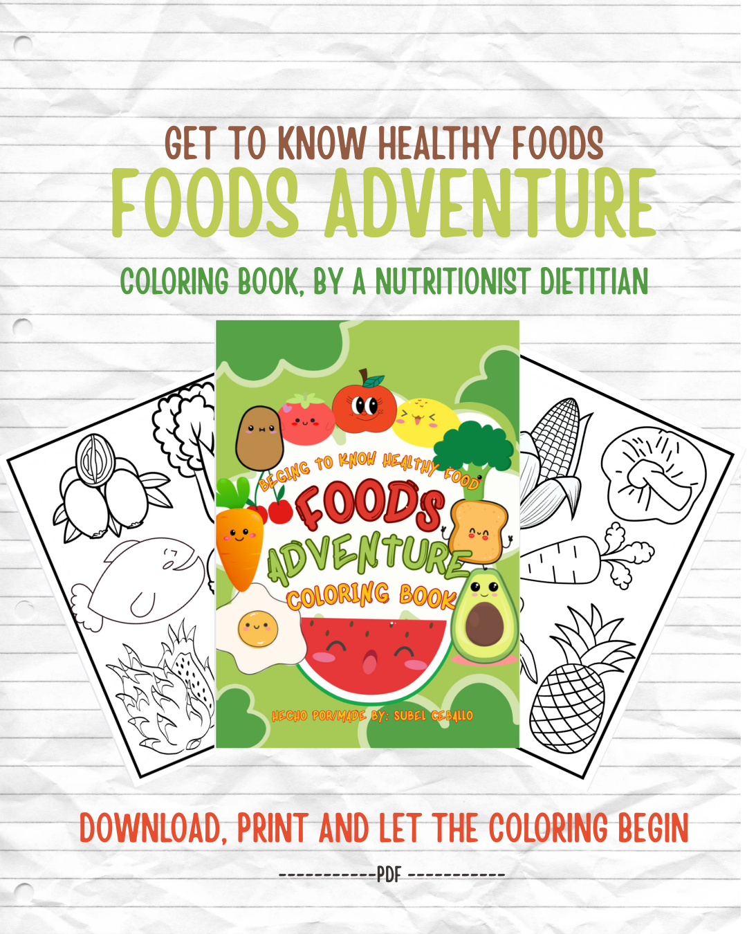 Food adventures coloring book/ Libro de colorear food adventures :)...