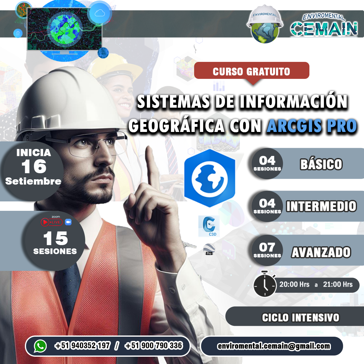 ARCGIS PRO CICLO INTENSIVO (BASICO - INTERMEDIO - AVANZADO) - CEMAI...