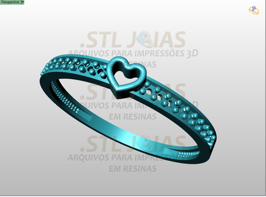 ANEL CORAÇÃO Arquivo para impressão 3D. Formato STL - STL JOIAS arq...