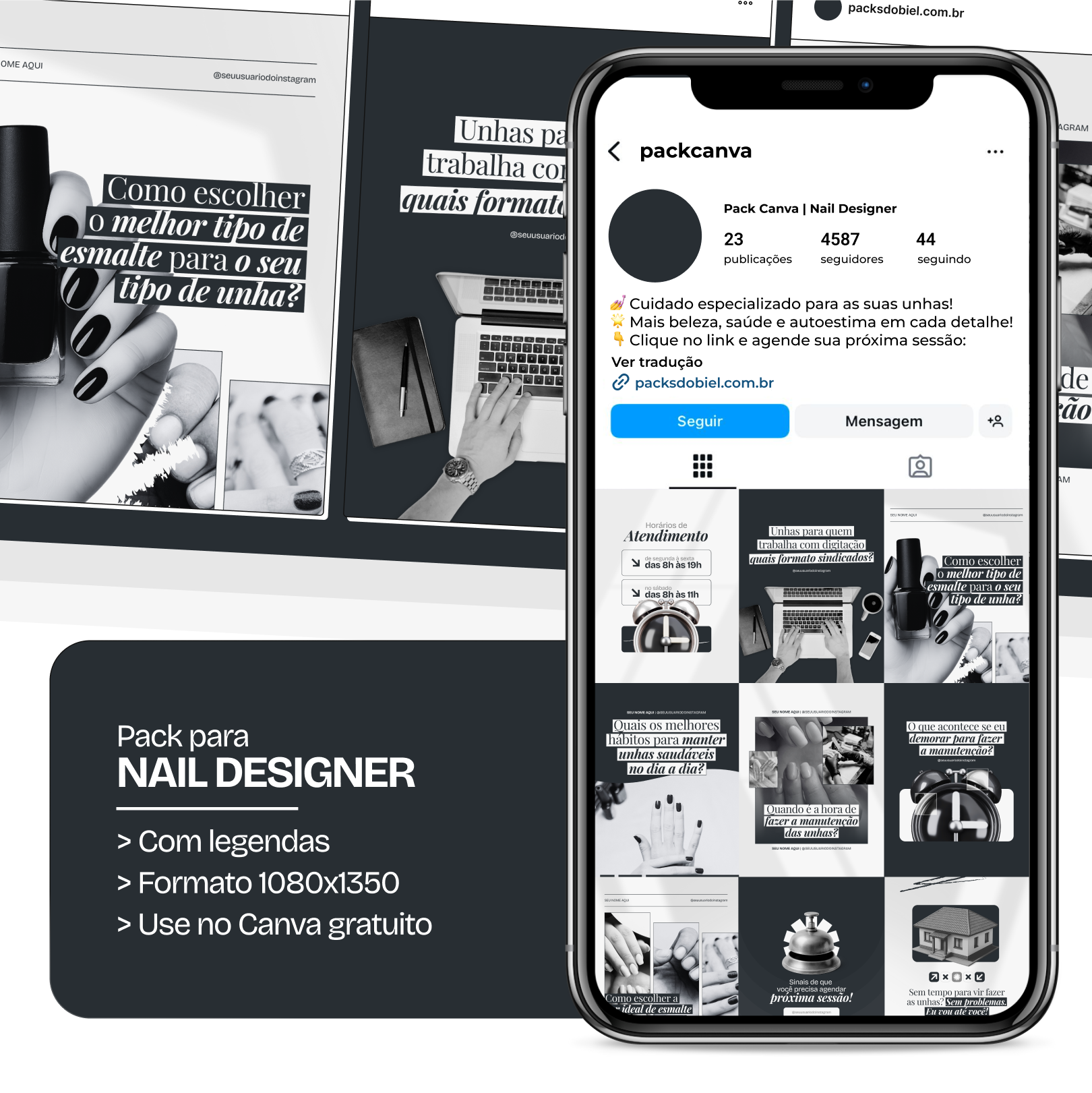 Pack Canva - Nail Designer - Gabriel | Packs, Conteúdo e Design | H...