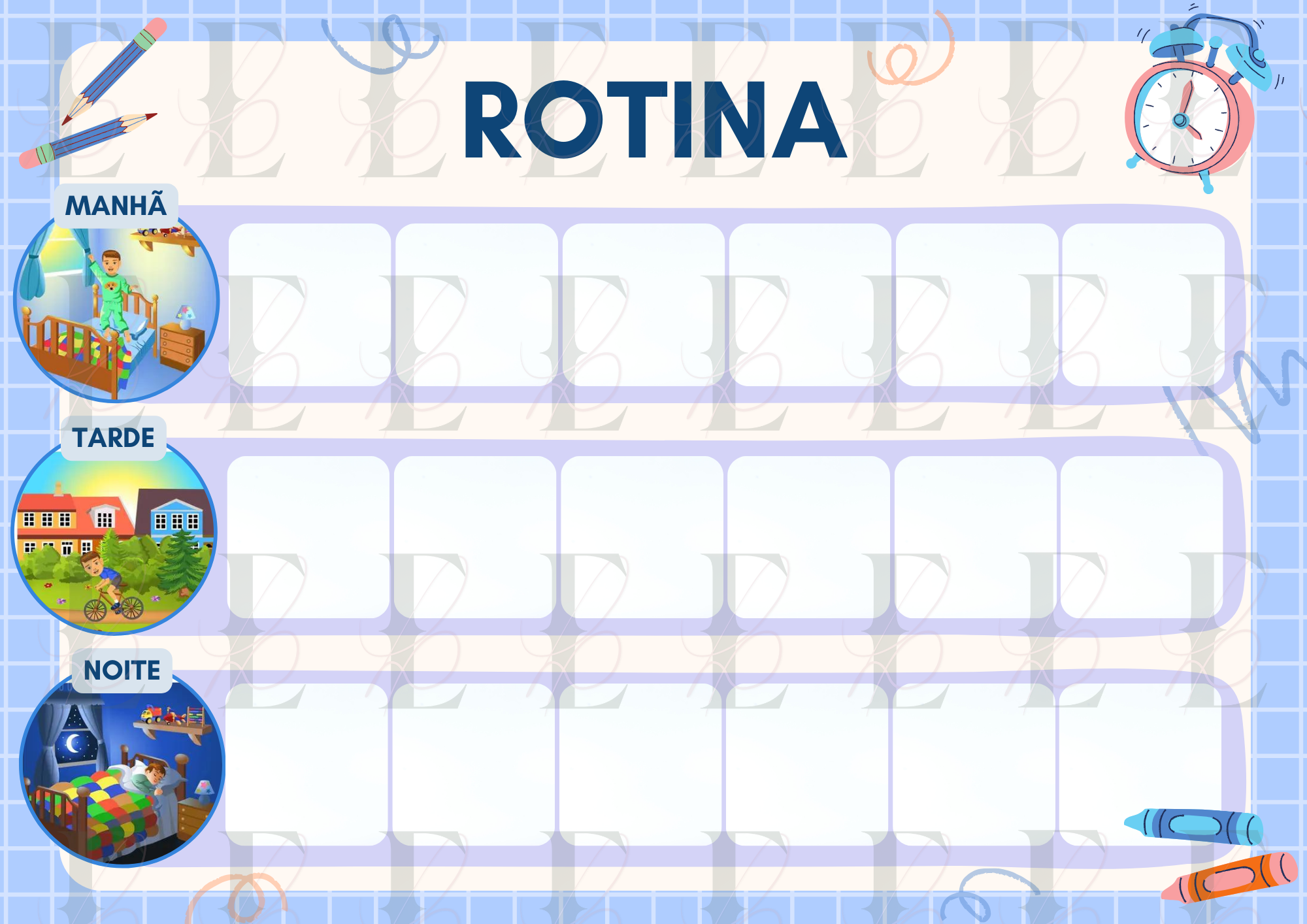 QUADRO DE ROTINA - Meninos (1-4 anos) - Luiza Mancini Ramos | Hotmart