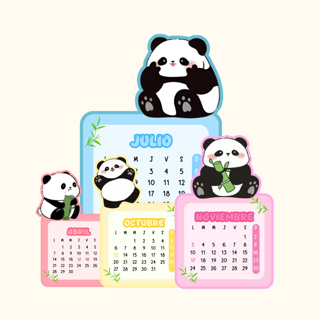 Panda 2026 Calendar (PDF Ready-to-print) - Koi es amor | Hotmart