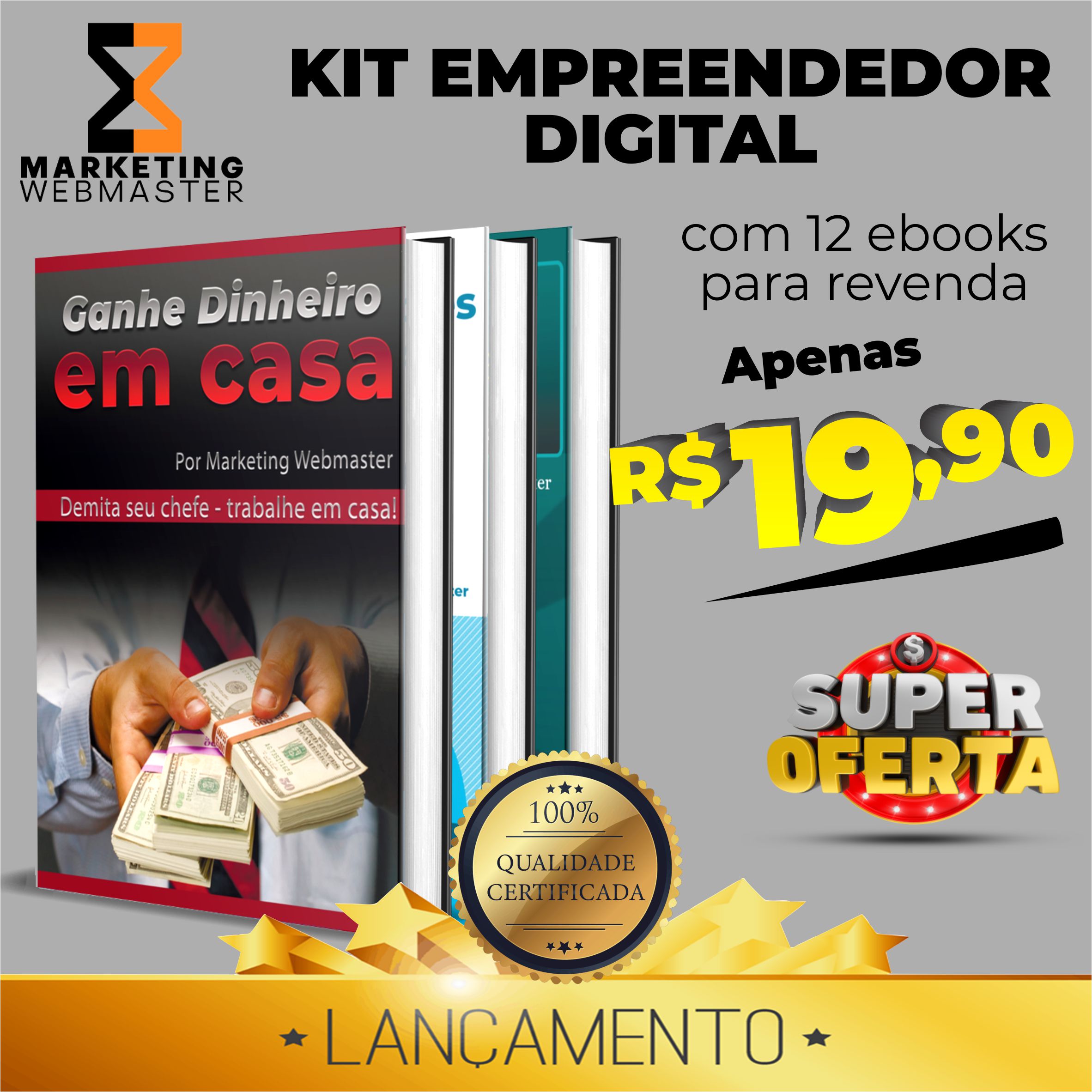 Renda Extra - KIT EMPREENDEDOR MARKETING DIGITAL - são 12 e -Books com direito de revenda