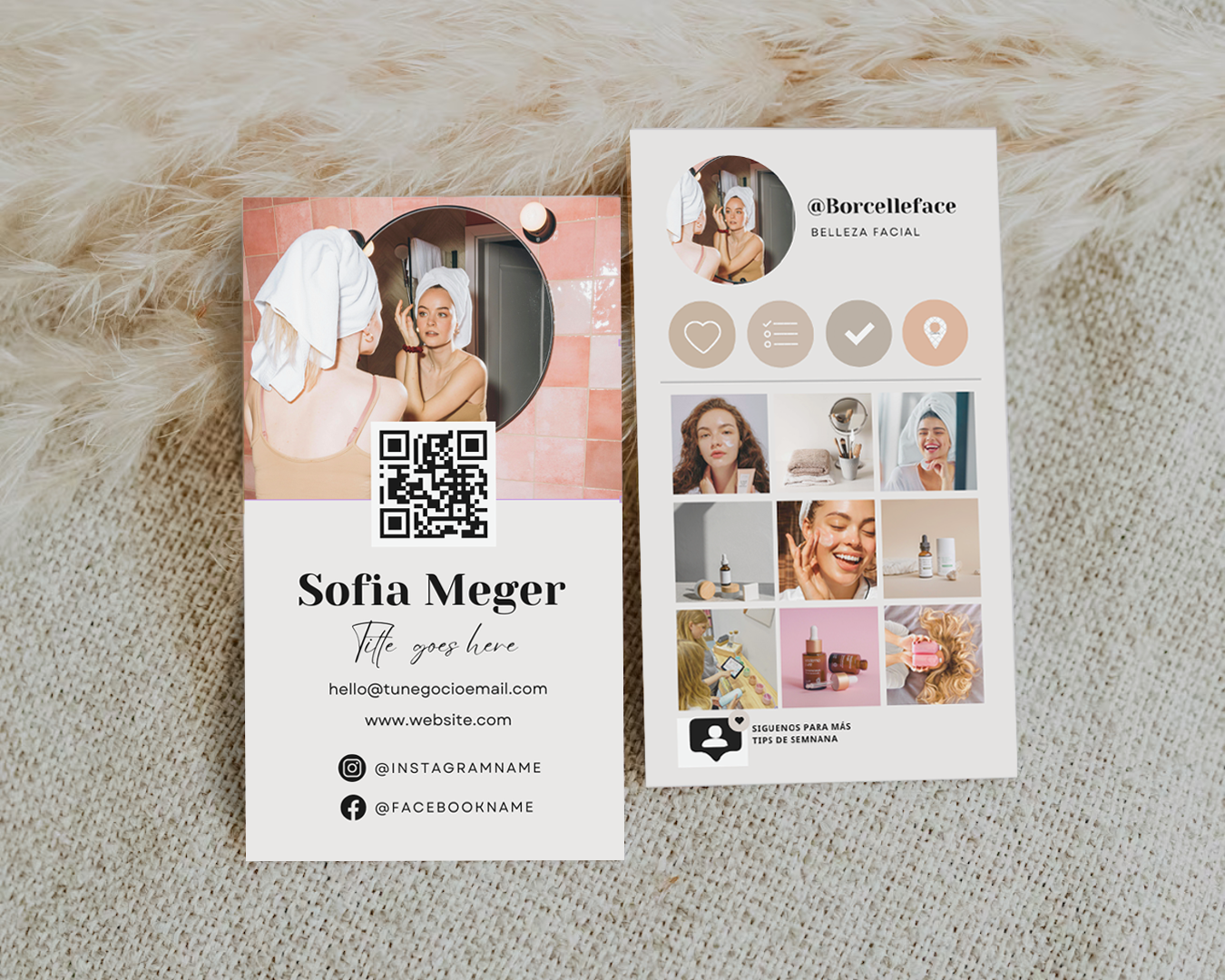 Plantilla Tarjeta de Presentación Estilo Instagram Canva, imprimib...