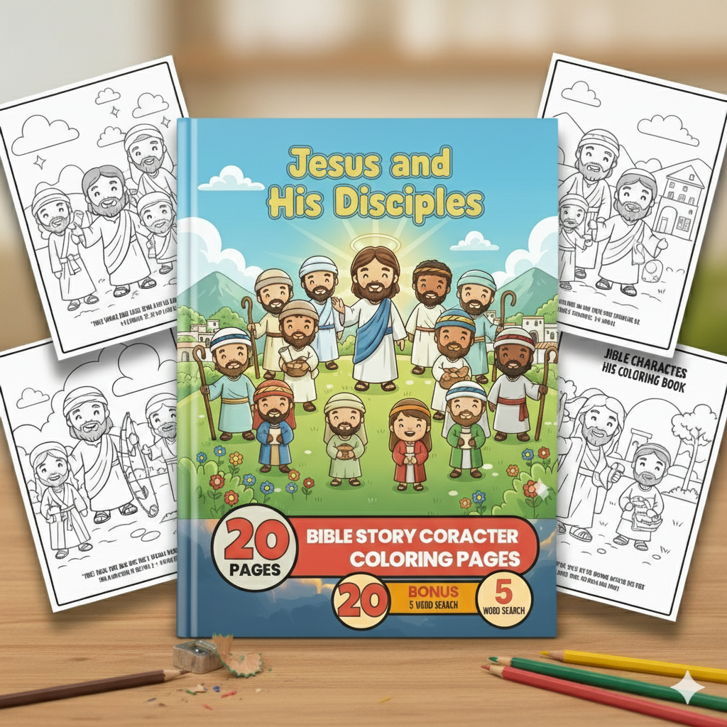 Jesus and His Disciples — Coloring Book children 3 to 10 years (Pr...
