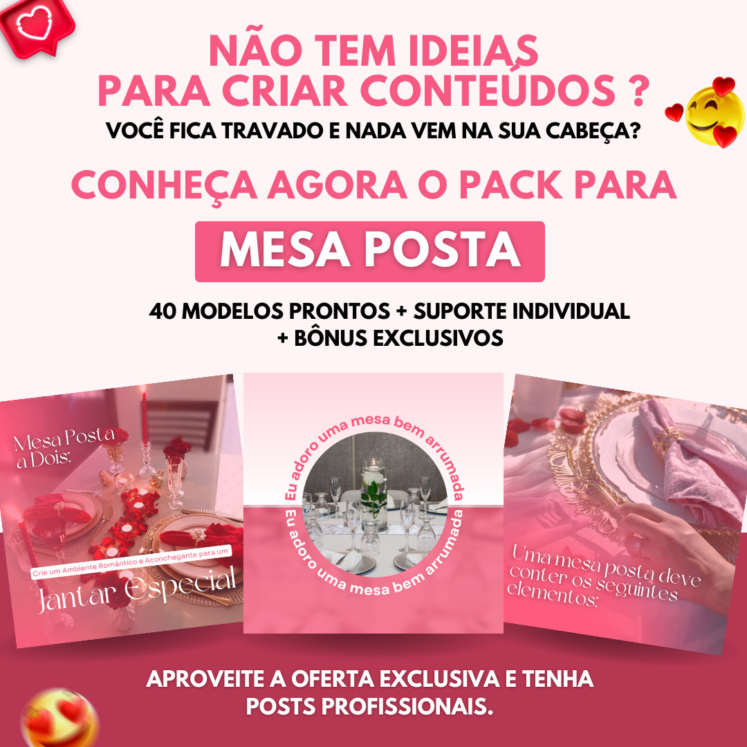 Pack Mesa Posta - Laiany Gomes Nogueira | Hotmart