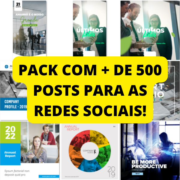 Pack com + de 500 posts para as redes sociais