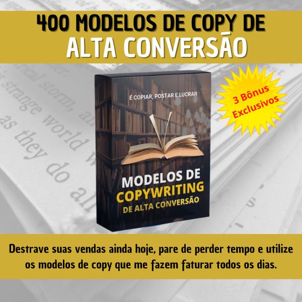 400 Modelos de copys de alta conversão + 3 Bônus exclusivos