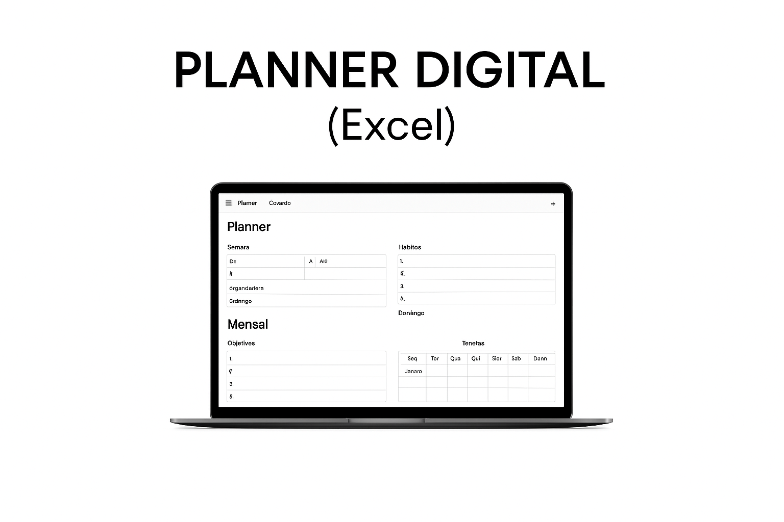 Planner Digital de Rotina – Semanal e Mensal (Excel) - Keli Daian d...