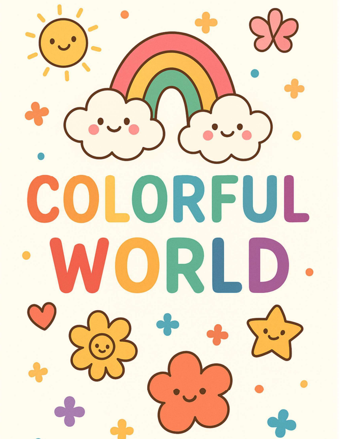 Colorful World – Cute Animals & Objects Coloring Book - Joyce de Je...