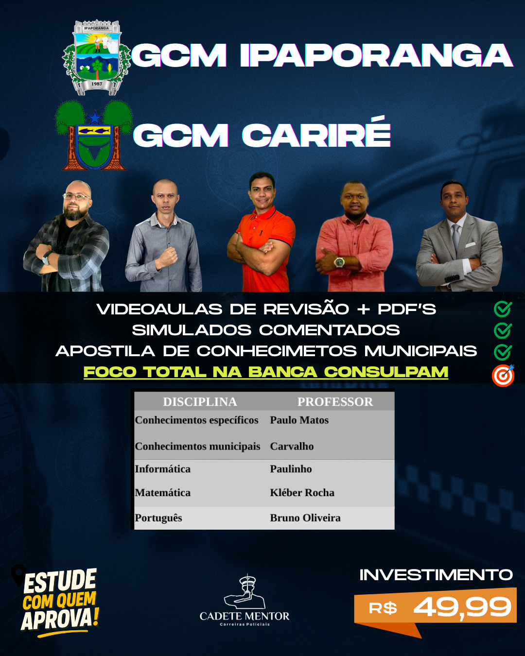 CURSO PARA A GCM IPAPORANGA/CE E GCM CARIRÉ/CE