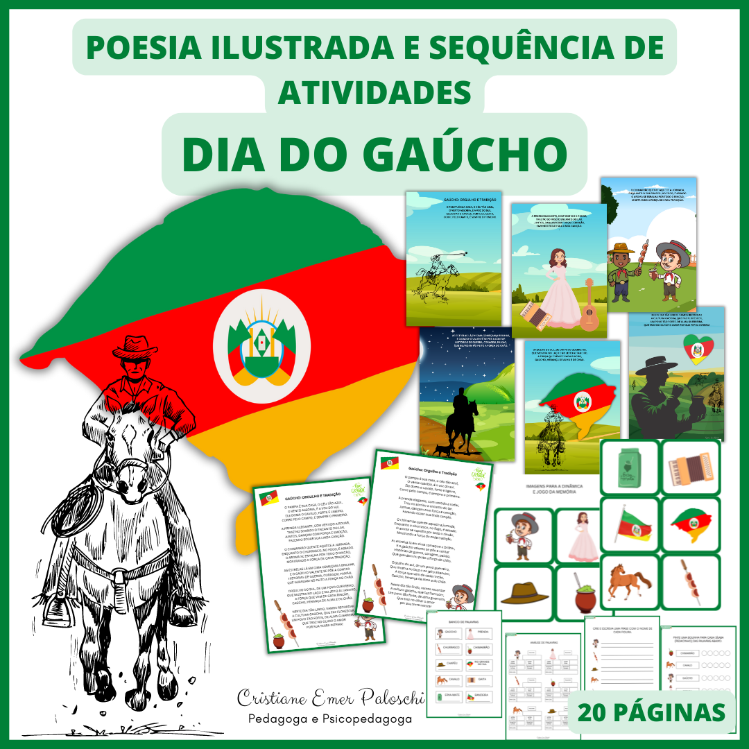 Poesia Ilustrada e Sequência de Atividades Dia do Gaúcho - Cristian...
