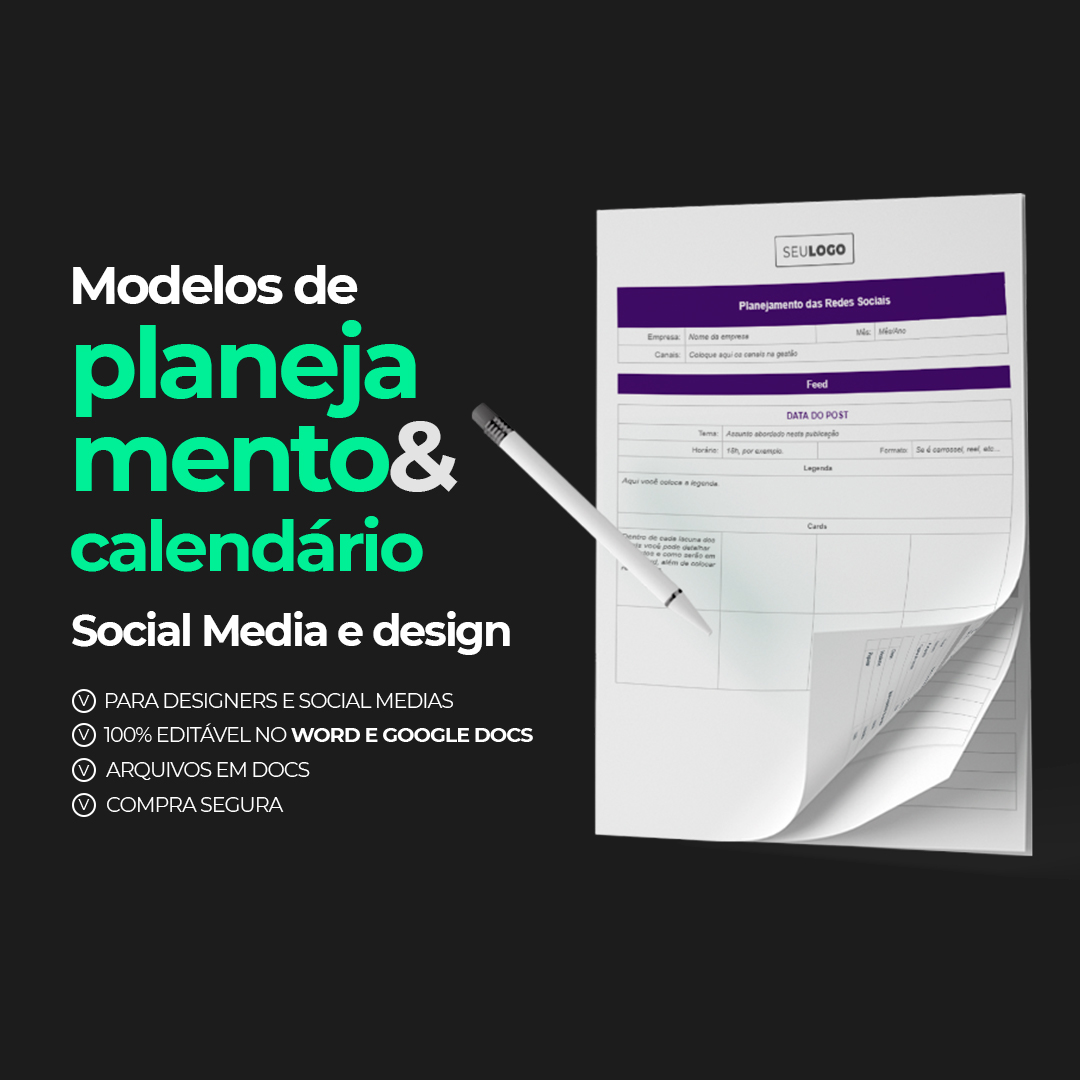Modelo de Planejamento e Calendário de Postagens - Richard Matos