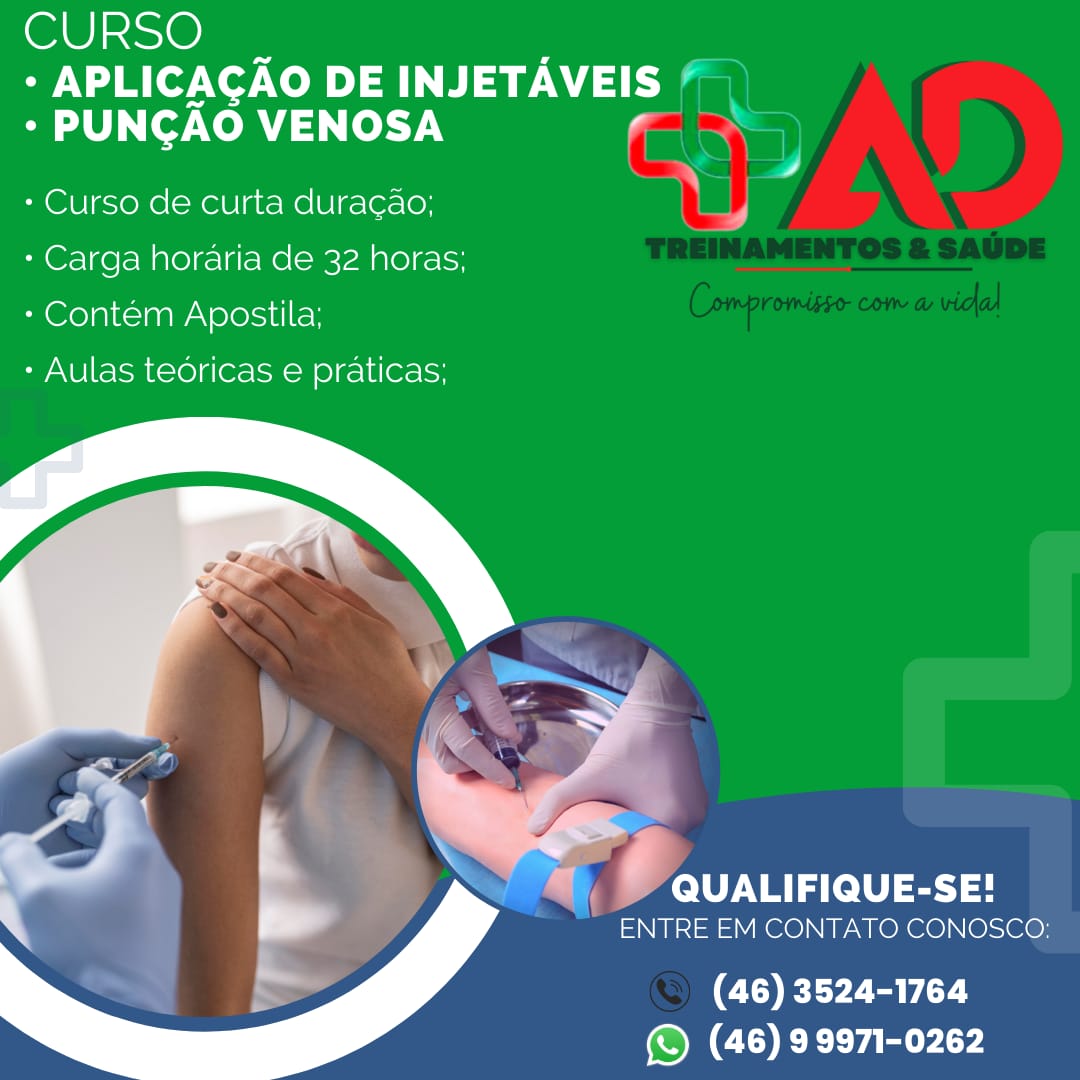 CURSO APLICAÇÃO DE INJETAVEIS E PUNÇÃO VENOSA - Andrey Gustavo Hebe...