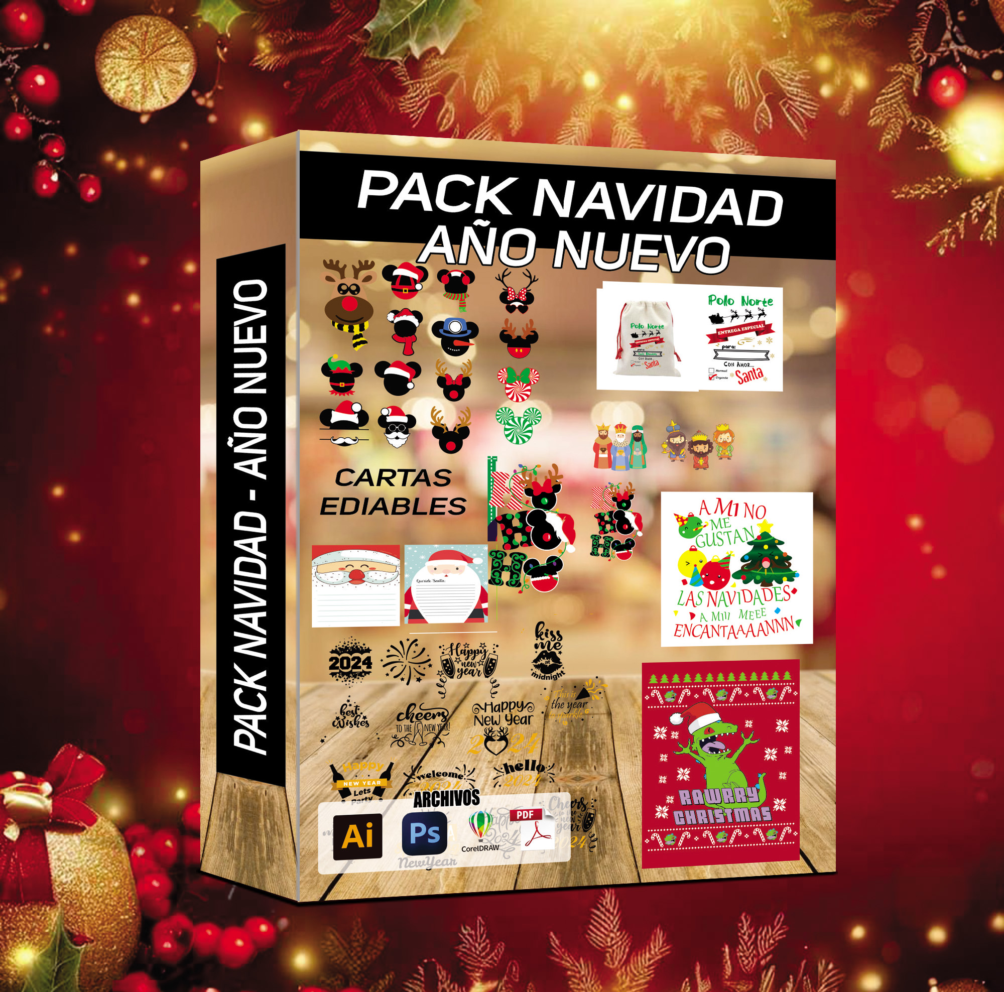PACK NAVIDAD Y AÑO NUEVO 2025 (Sublimado, Serigrafía, DTF UV, Impre...