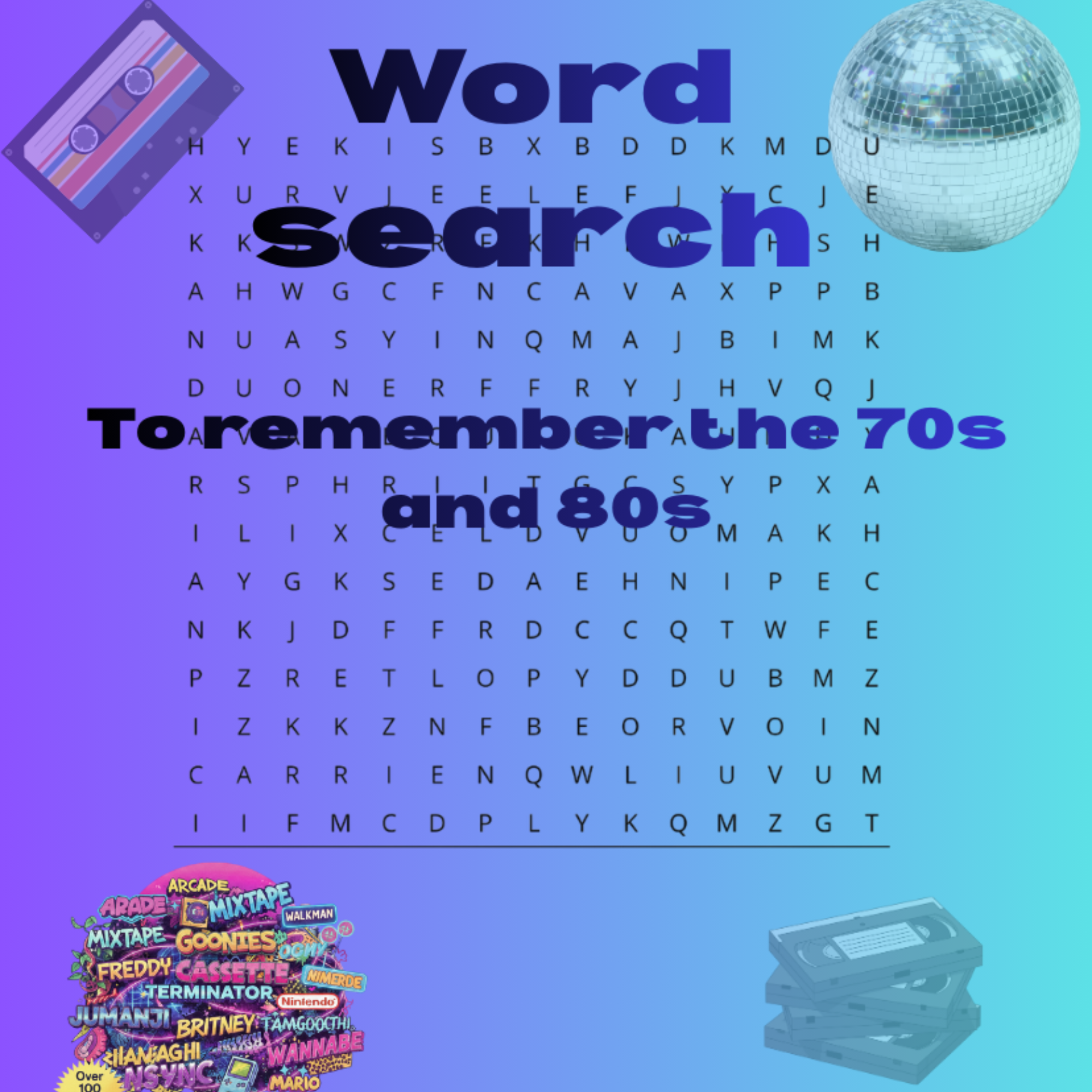 Word search: To remember the 70s and 80s - Eddy Estevez | Hotmart