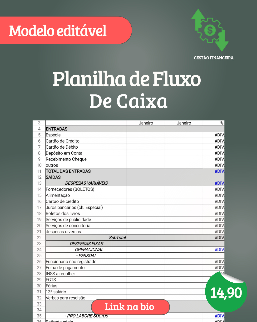 Planilha de Fluxo de Caixa