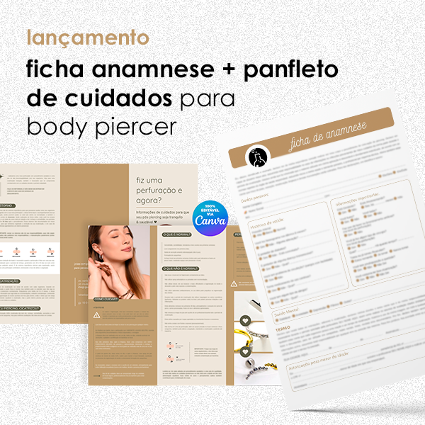 Anamnese + Panfleto Cuidados para Body Piercer - Karina Hermann | L...