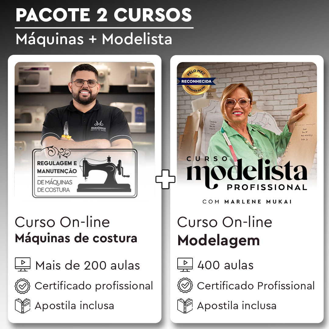 Pacote 2 Cursos - Regulagem e Manutenção de Máquinas de Costura ...