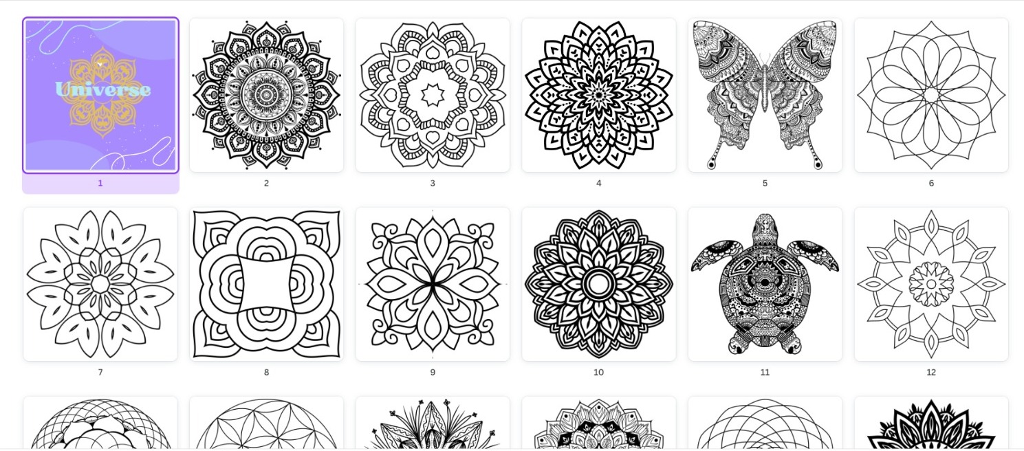 Anti-stress mandalas