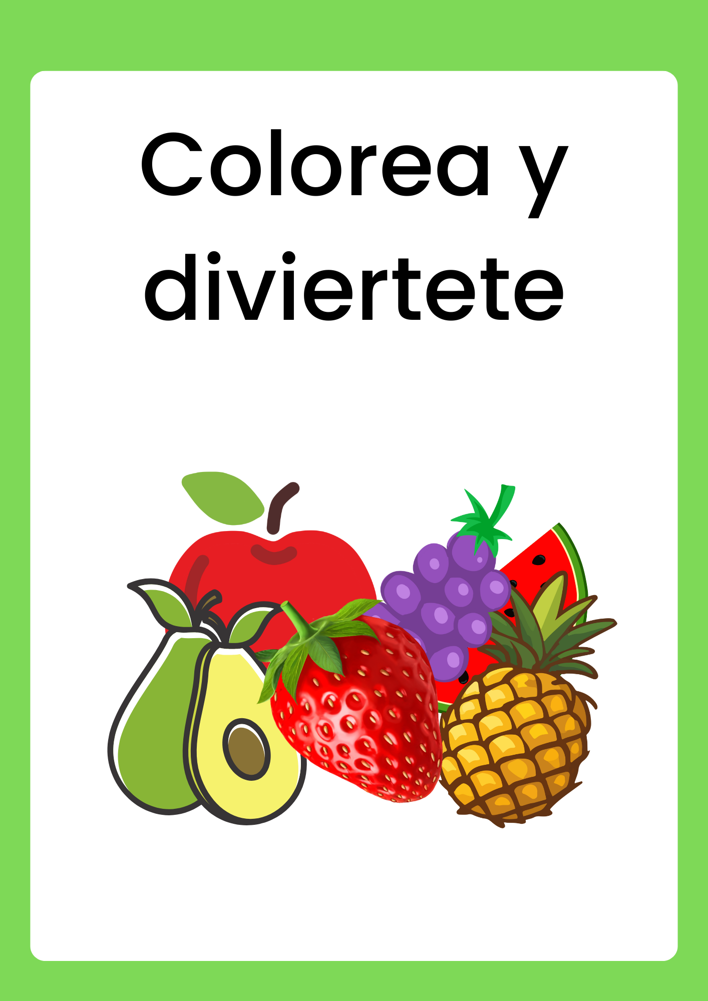 Colorea y diviertete: Frutas y verduras para niños - Vamos novato