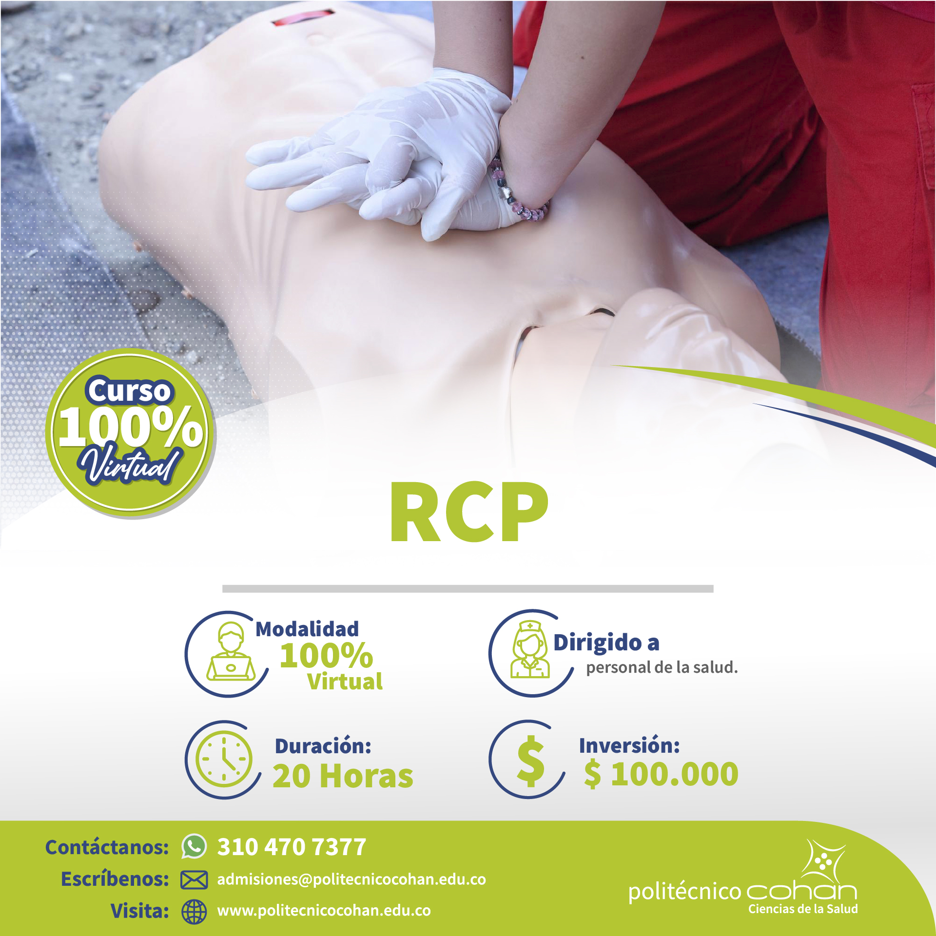 Certificación en RCP - Básico 100% virtual - Politécnico COHAN