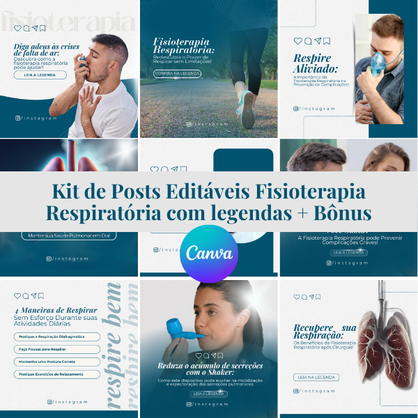 Kit de Post Editáveis para Fisioterapia Respiratória - Giselle Cata...