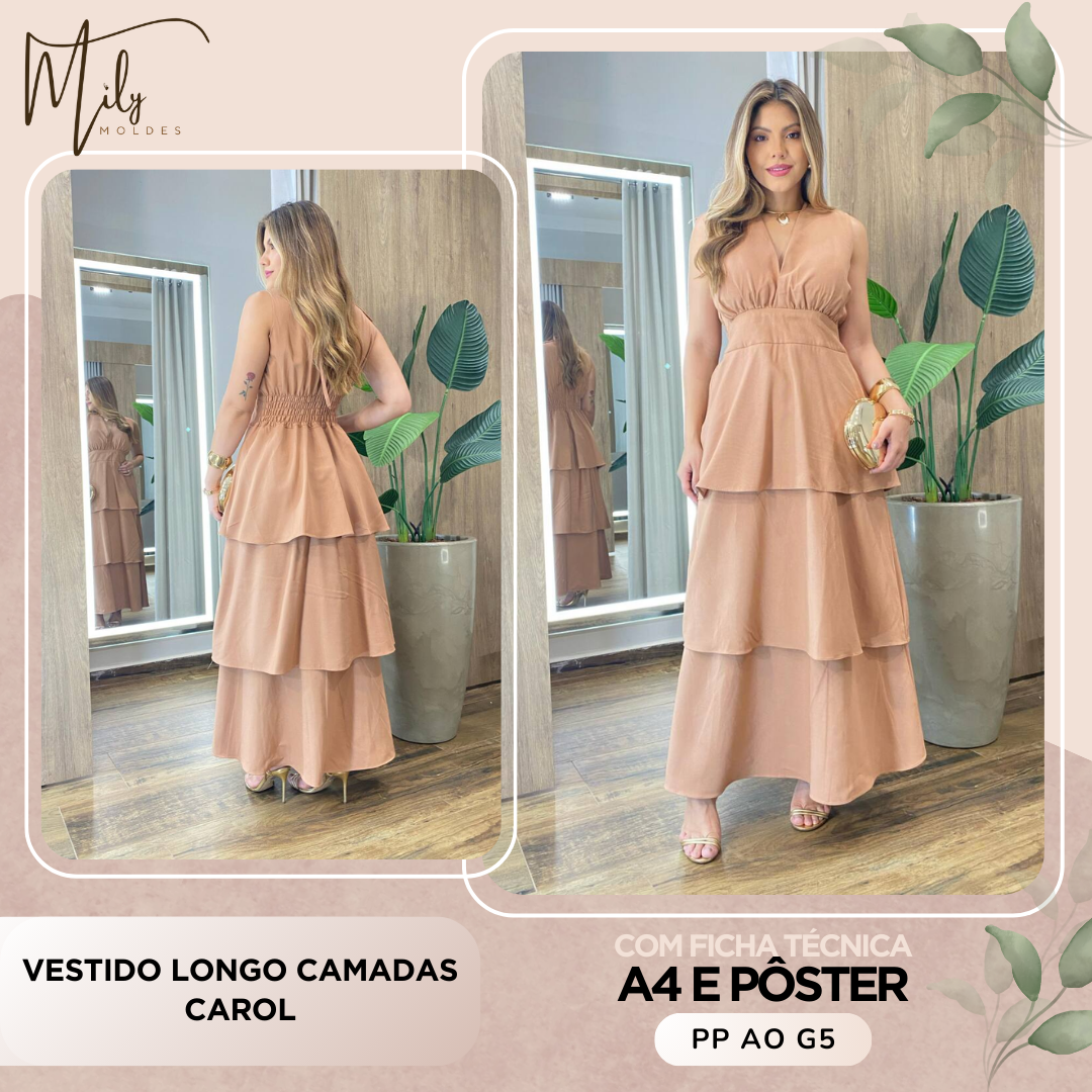Vestido Longo Camadas Carol