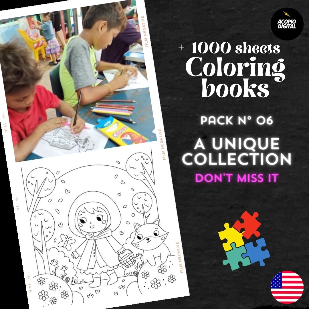Children's Coloring Stories | 1000+ Pages in 11 Exclusive PDFs | Pack N° 06