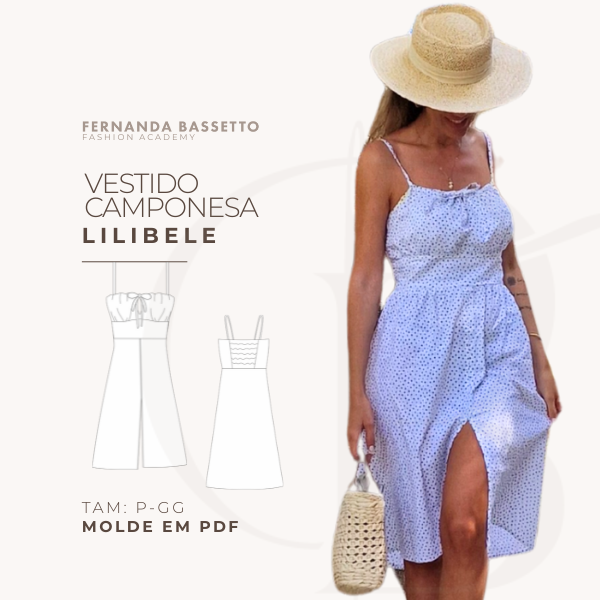 Vestido Lilibele – Estilo Camponesa | Molde PDF + Tutorial de Costu...