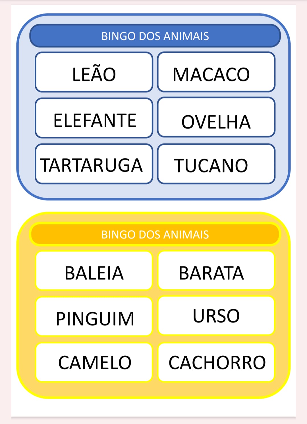 Bingo dos Animais - Tatiane Moraes | Hotmart