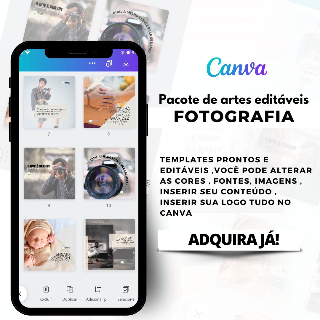 INSTAPACK CANVA: TEMPLATES PRONTOS E EDITAVEIS DE FOTOGRAFIA FOTÓG...