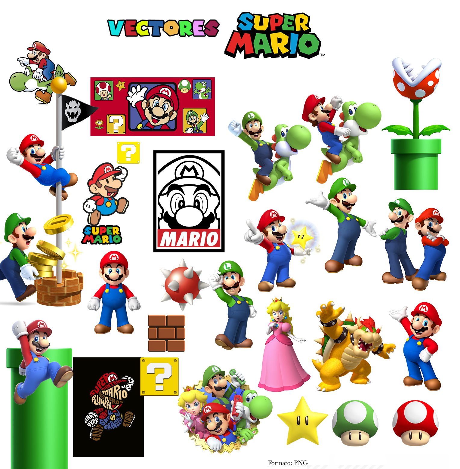 PACK MARIO BROSS + Fonts