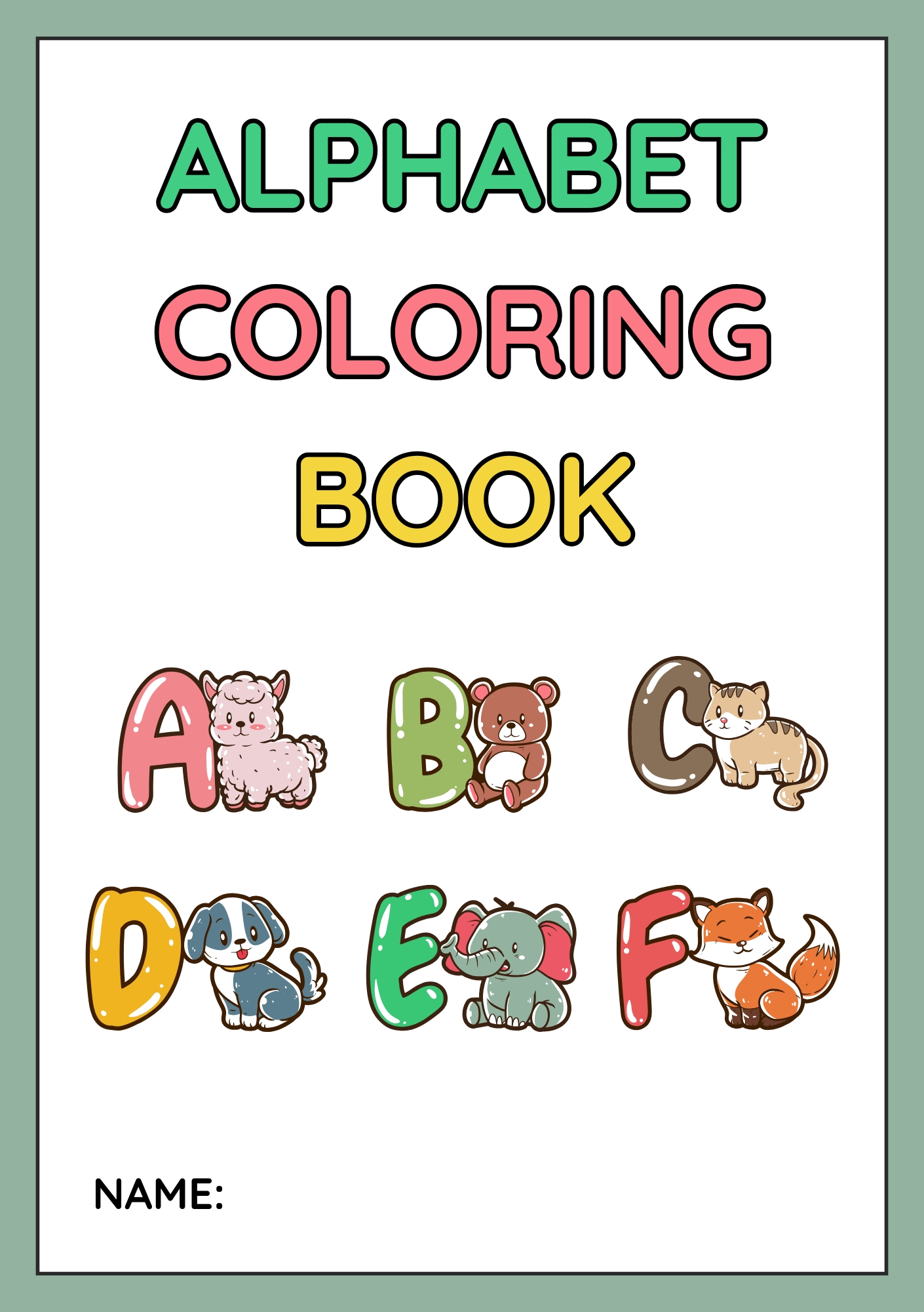 Alphabet Coloring Booklet in Grayscale Illustrative Style