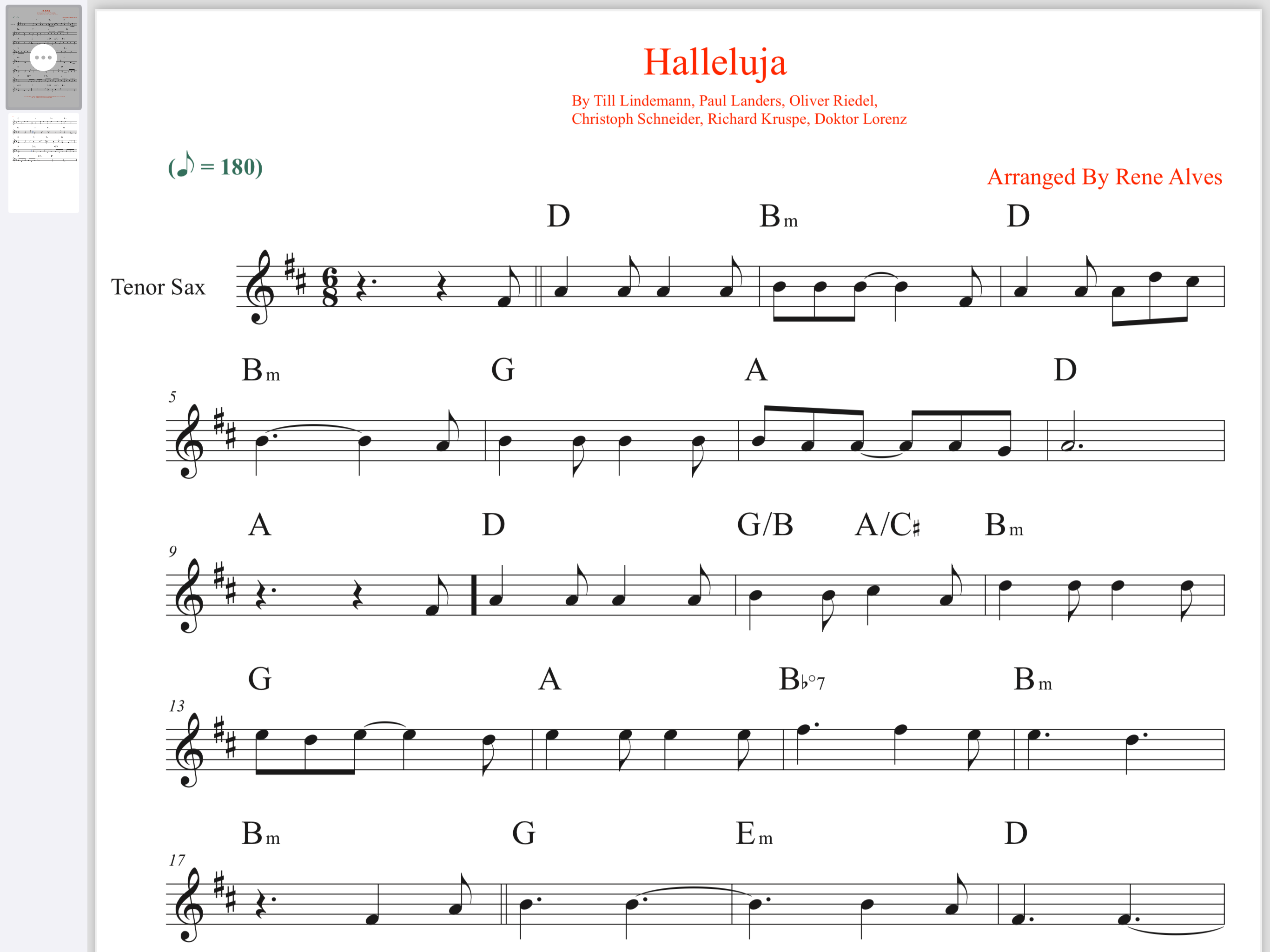 aleluia - arrange - partitura de sax tenor - VPIP | Hotmart