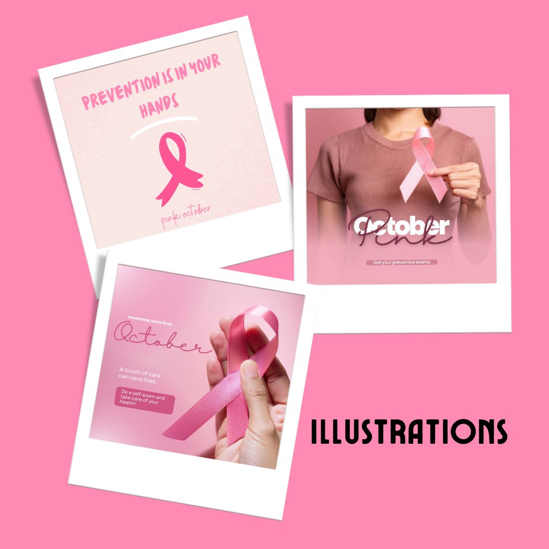Illustrations for the Pink October campaign (6 Illustrations)