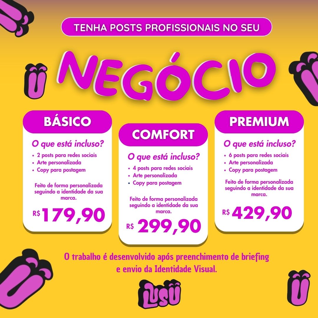 Pacote Posts Redes Sociais- 2 posts completos design + copy - Cínti...