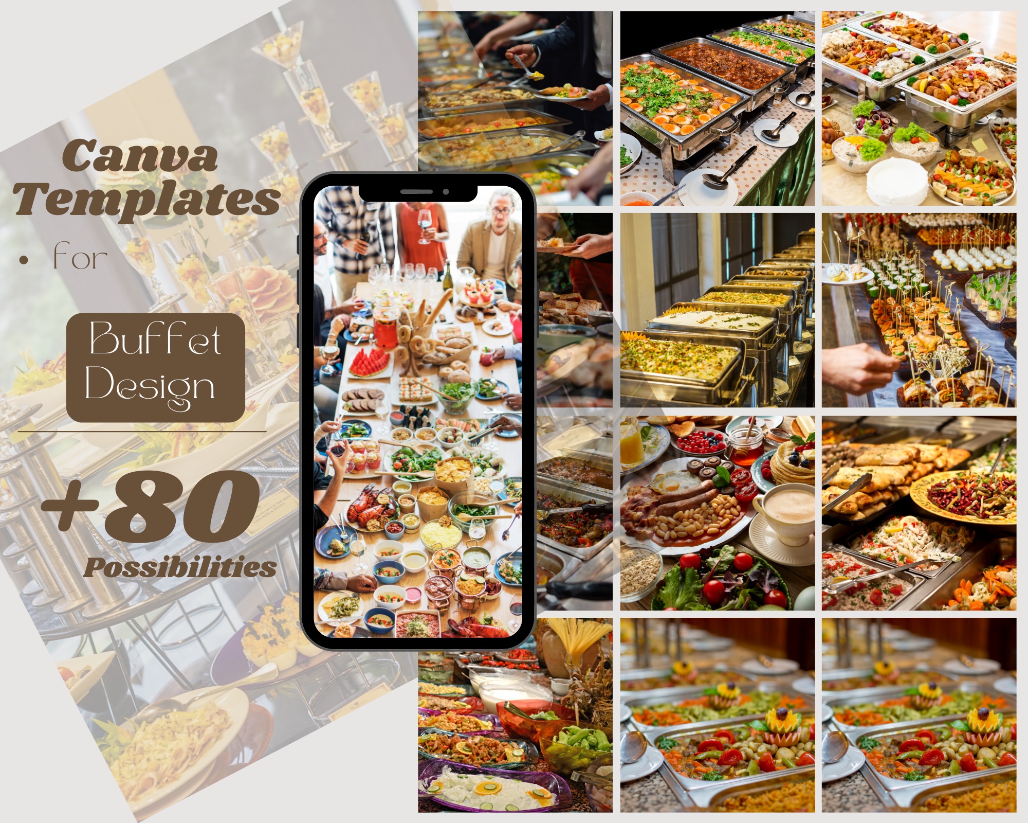 Canva Template buffet +80 possibilities - Celina - Package Designer...