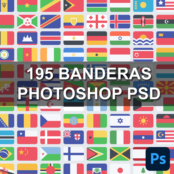 195 Banderas Photoshop PSD/PNG - Carlos Vera Espinosa | Hotmart