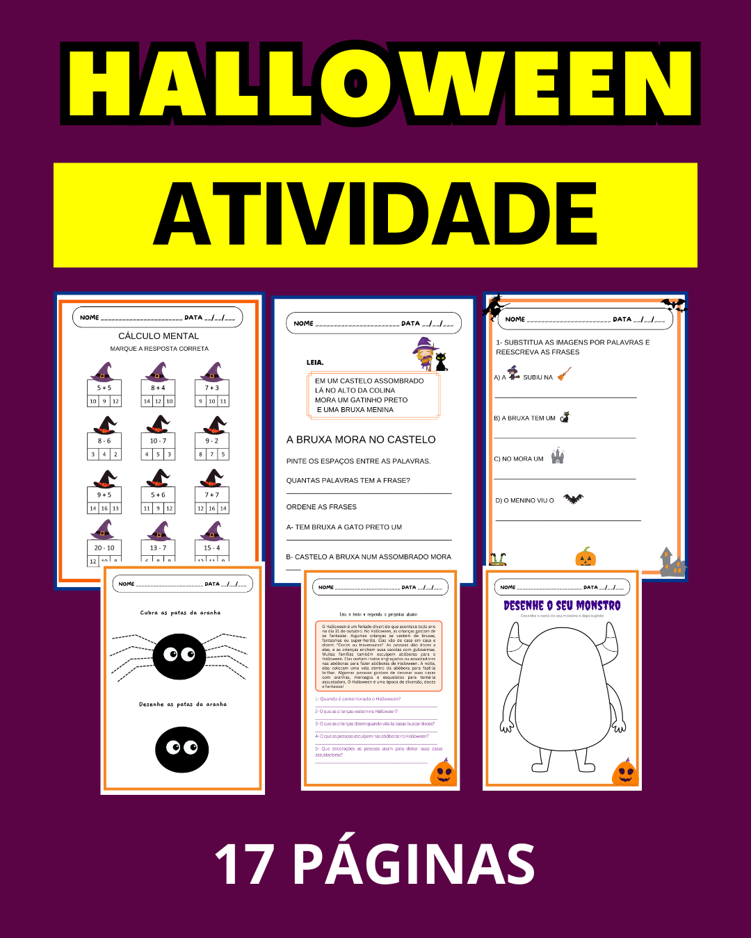 Atividade Halloween dia das bruxas - Paula Estevez | Hotmart