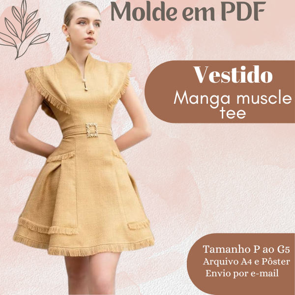 MOLDE EM PDF VESTIDO MANGA MUSCLE - Universo dos moldes | Hotmart
