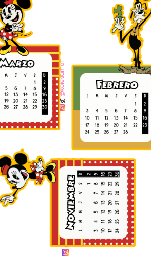 Hermosos Calendarios MICKEY MOUSE imprimibles - Koi es amor | Hotmart