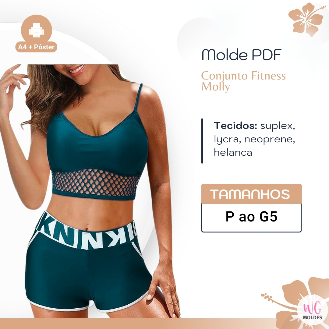 MOLDE CONJUNTO FITNESS MOLLY - Moldes WG | Hotmart