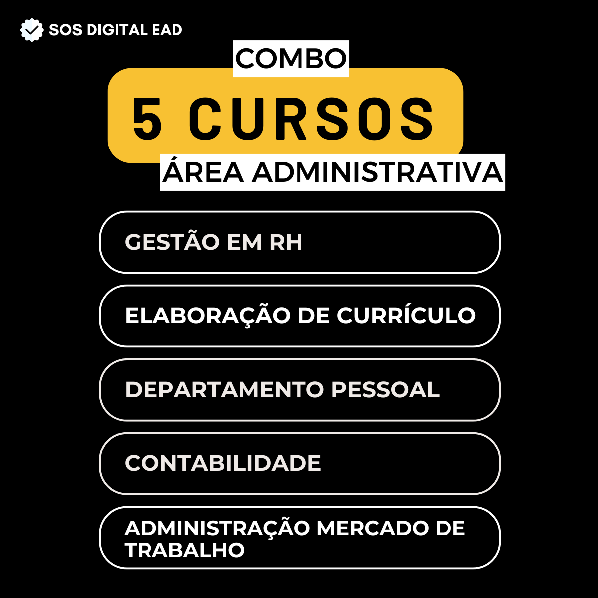 COMBO de 5 Cursos: Área administrativa