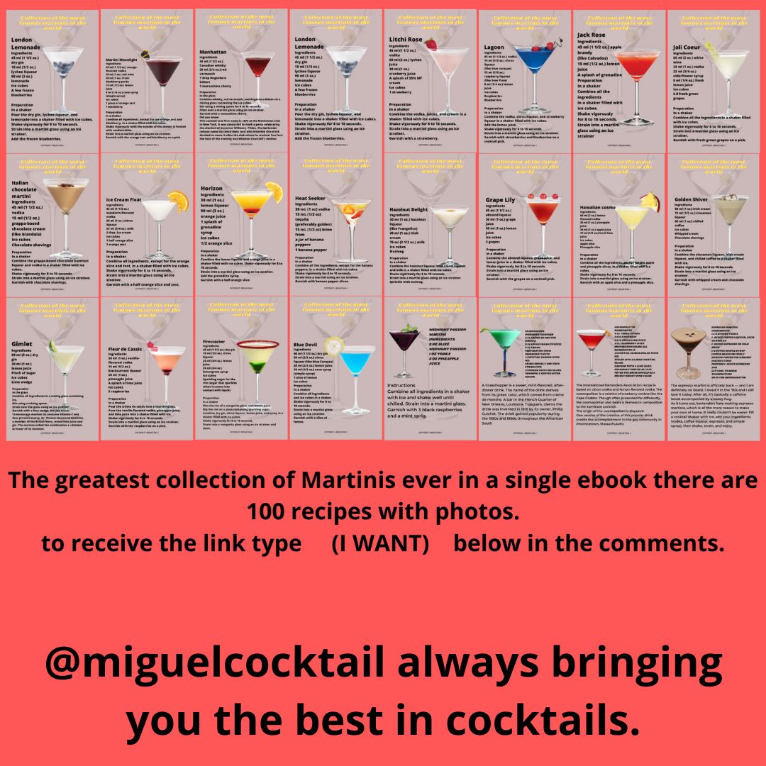 Collection of the most famous martinis in the world - Jose Miguel d...