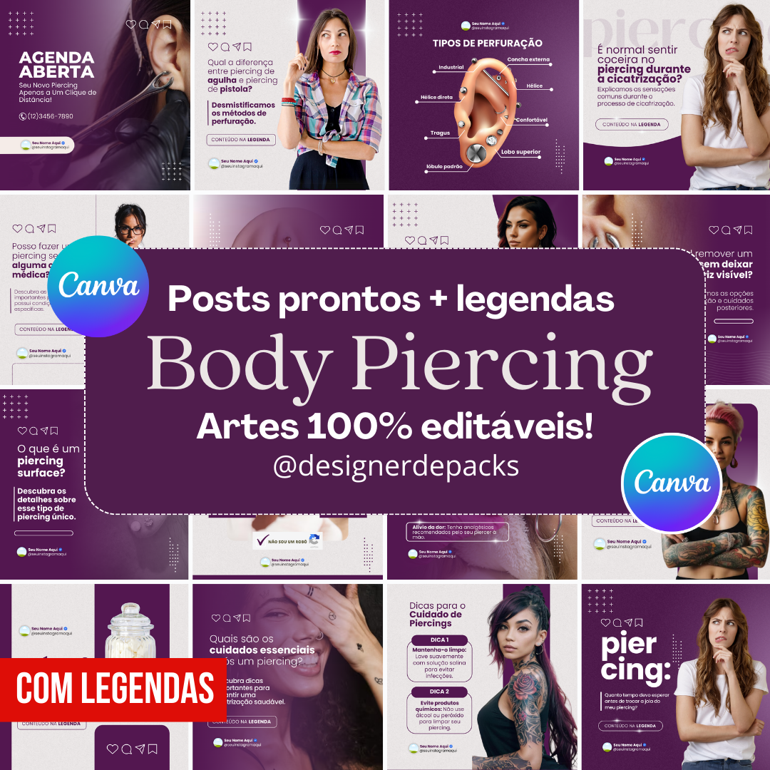 CANVA PACK BODY PIERCING - Magda Rodrigues | Hotmart